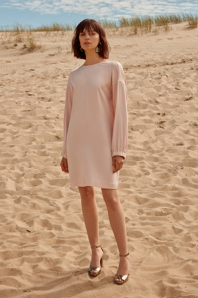 IRENIC Pastel pink open back cocktail mini dress